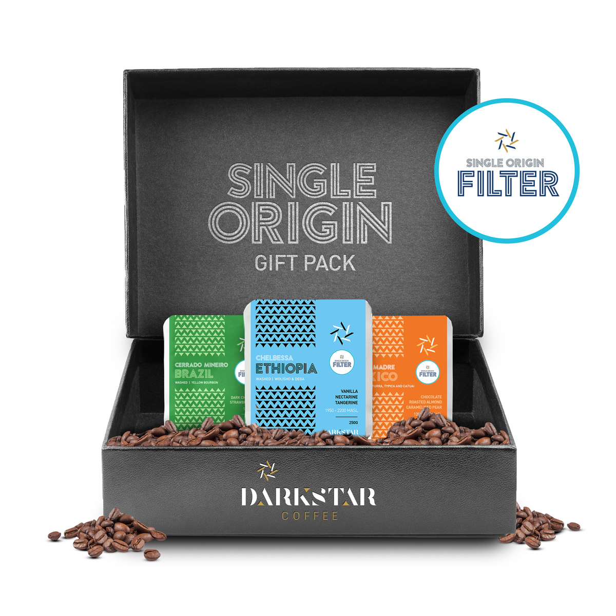 Single Origin Filter Gift Pack Roasters Choice 3 x 250g – Darkstar Coffee